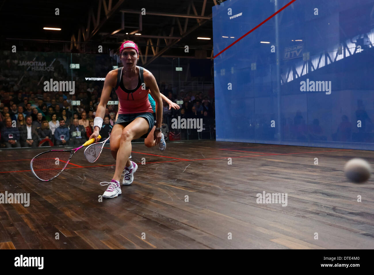 Manchester, UK. 16th Feb, 2014. Madeline Perry in action against Alison ...