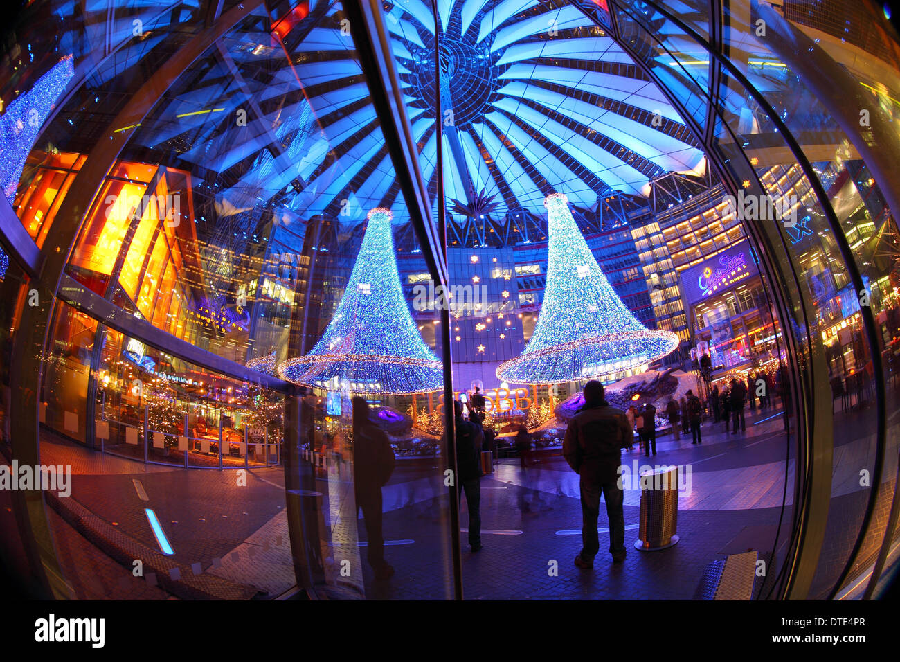Berlin, winter night Sony Center, Potsdamer Platz, Christmas Stock ...