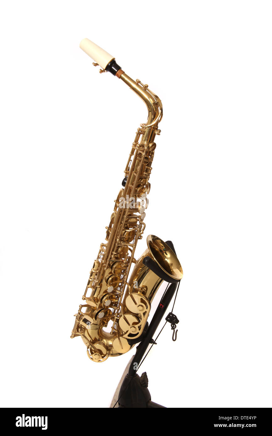 Saxophone white background hi-res stock photography and images - Alamy