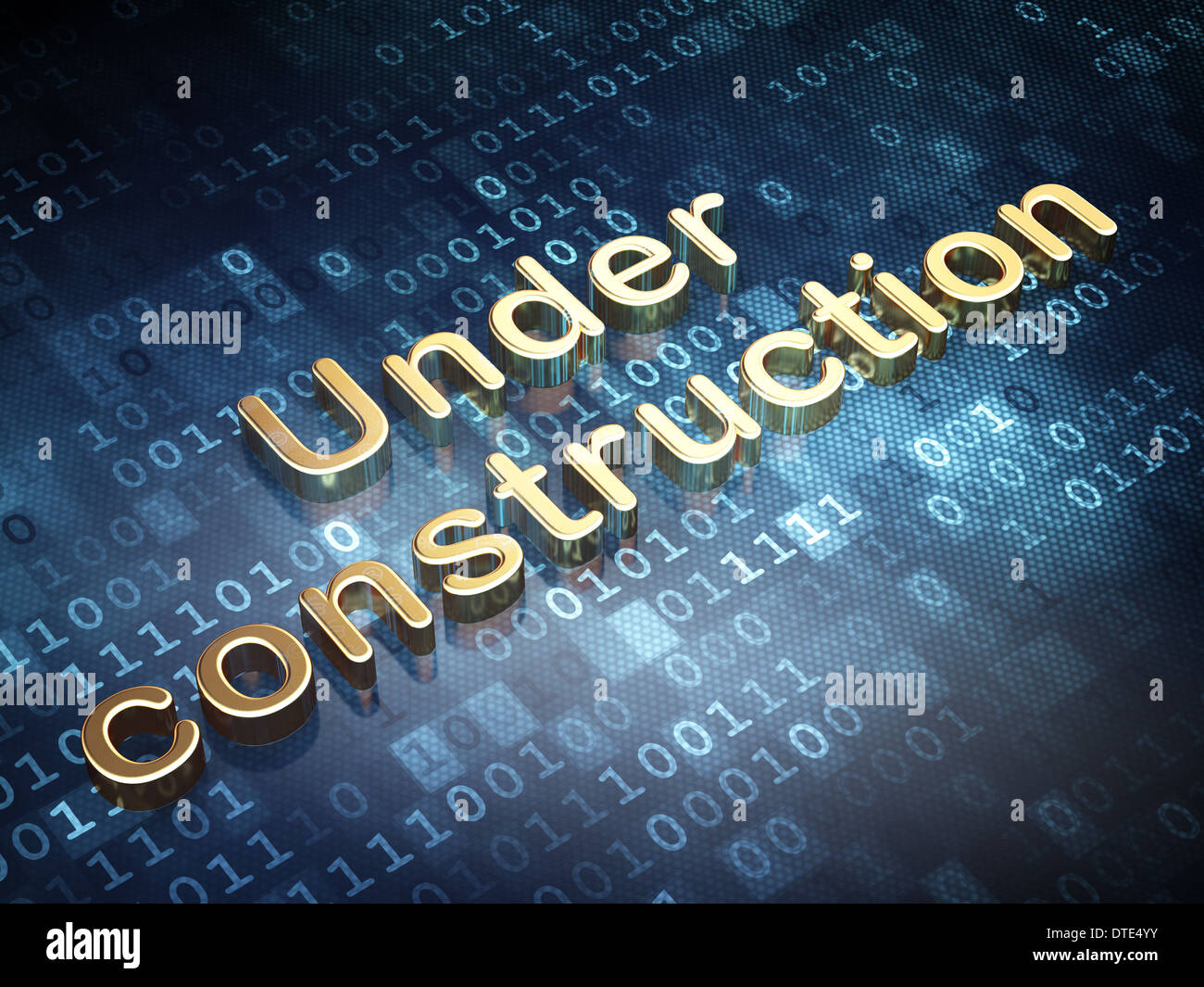 Web development concept: Golden Under Construction on digital ...