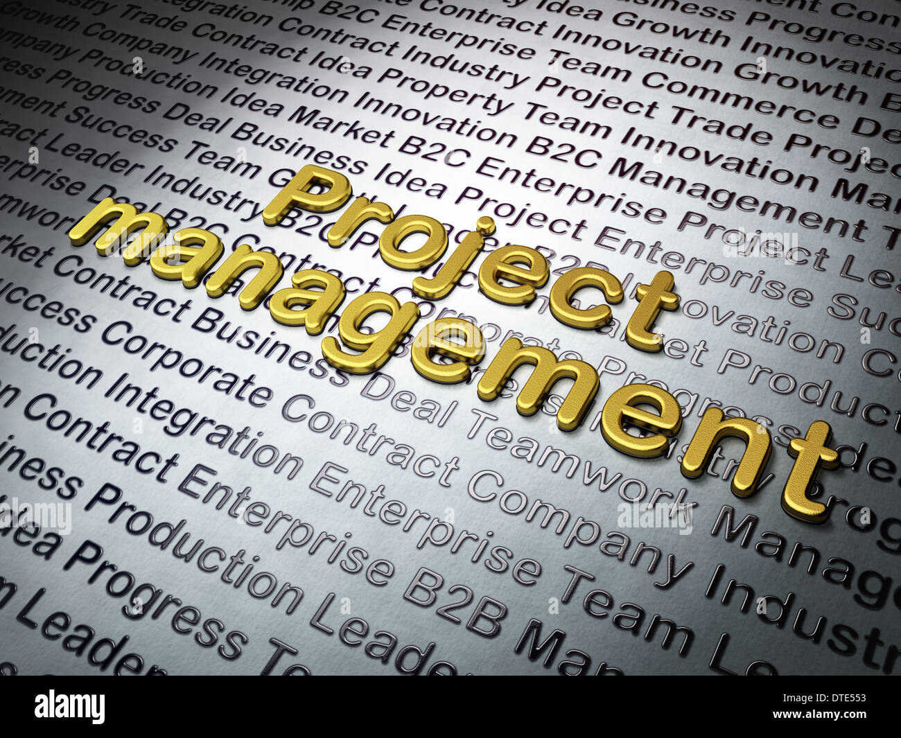 Finance concept: Golden Project Management on Business background Stock ...