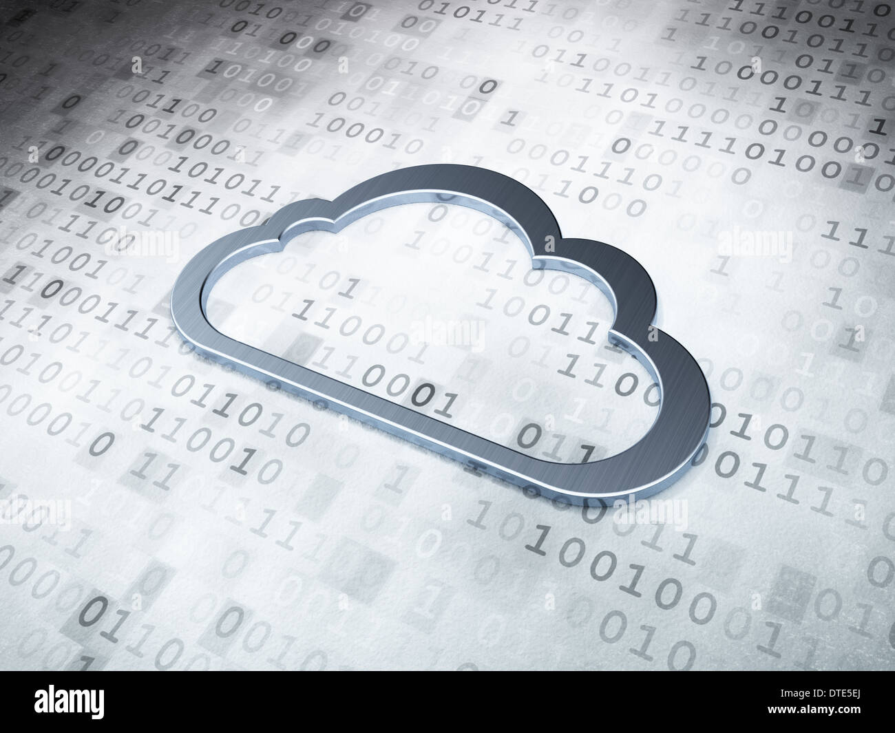 Cloud technology concept: Silver Cloud on digital background Stock ...