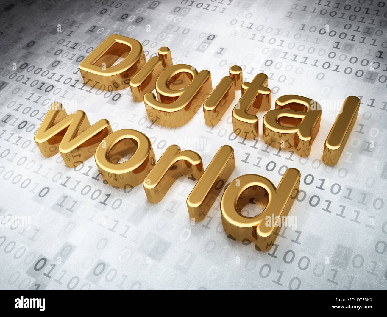 Information concept: Golden Digital World on digital background Stock ...
