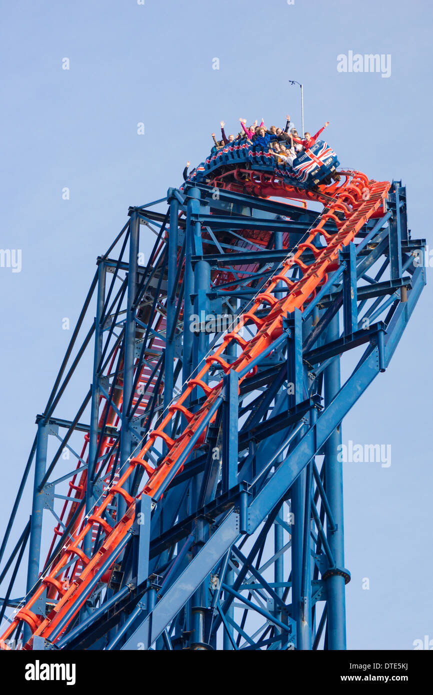 Blackpool pleasure beach and the Big one, roller coaster Stock Photo ...