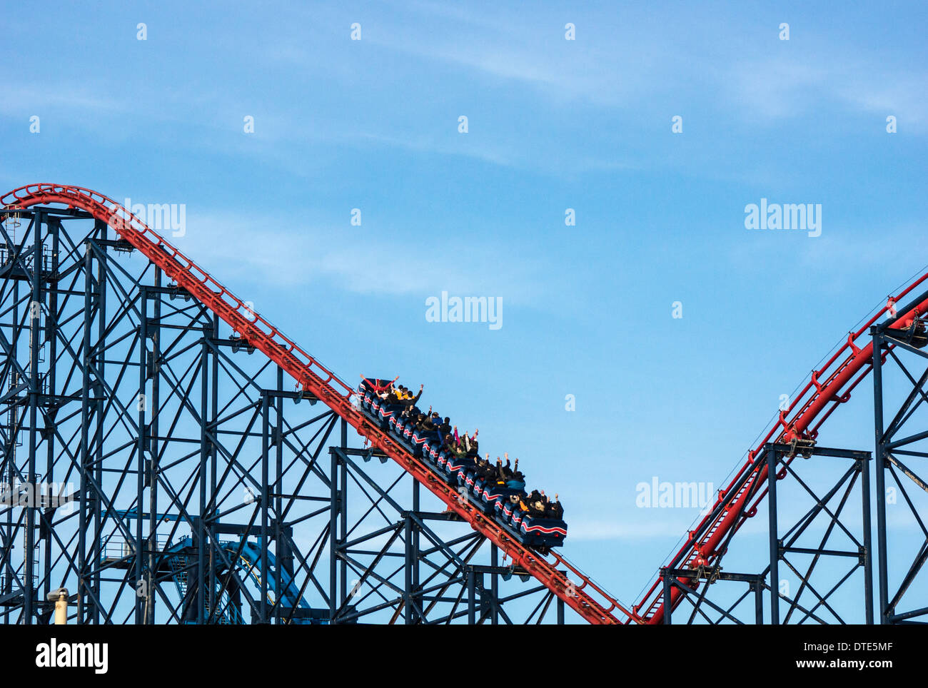 Blackpool pleasure beach and the Big one, roller coaster Stock Photo ...