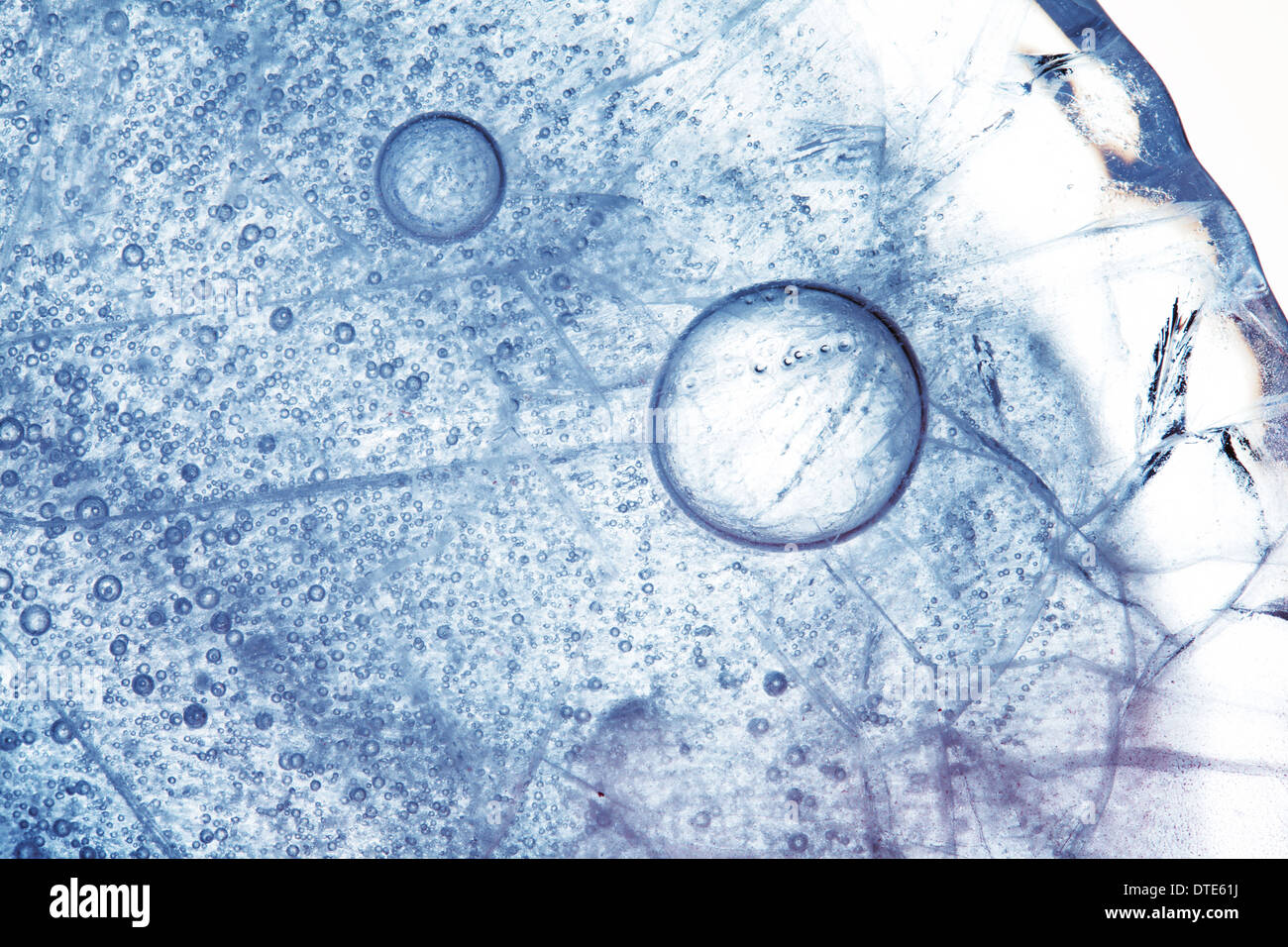 ice with trapped air bubbles natural ackground Stock Photo - Alamy