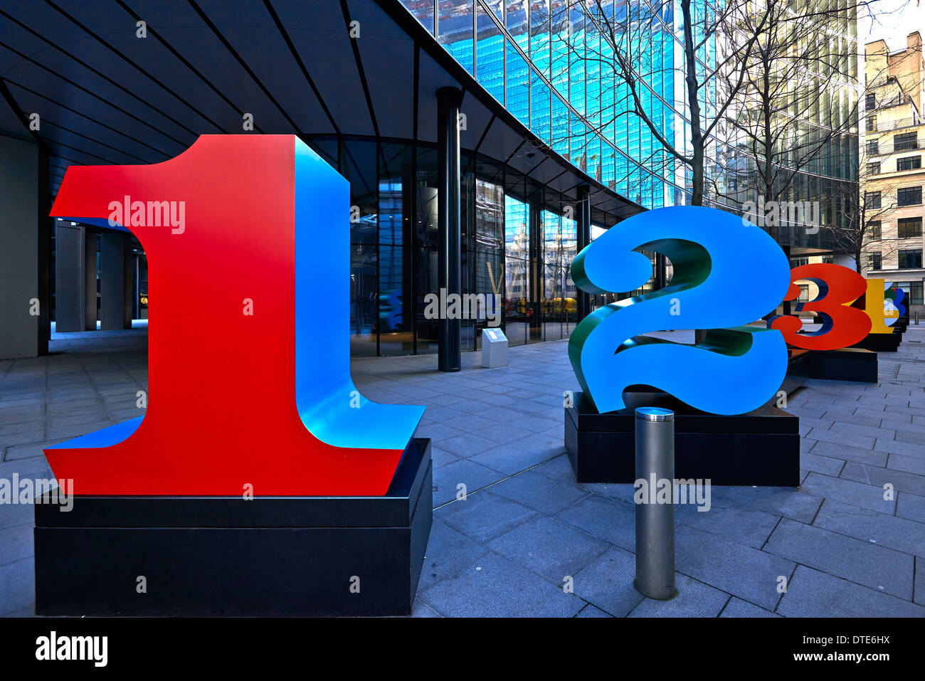 Giant Numbers Street Art near the Gherkin London Stock Photo - Alamy