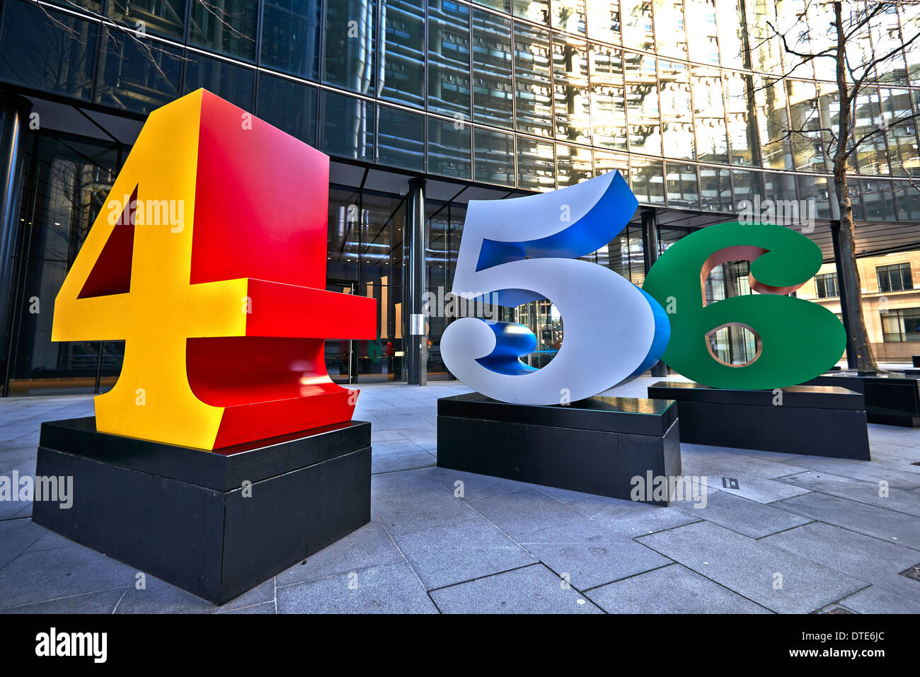Giant Numbers Street Art near the Gherkin London Stock Photo - Alamy