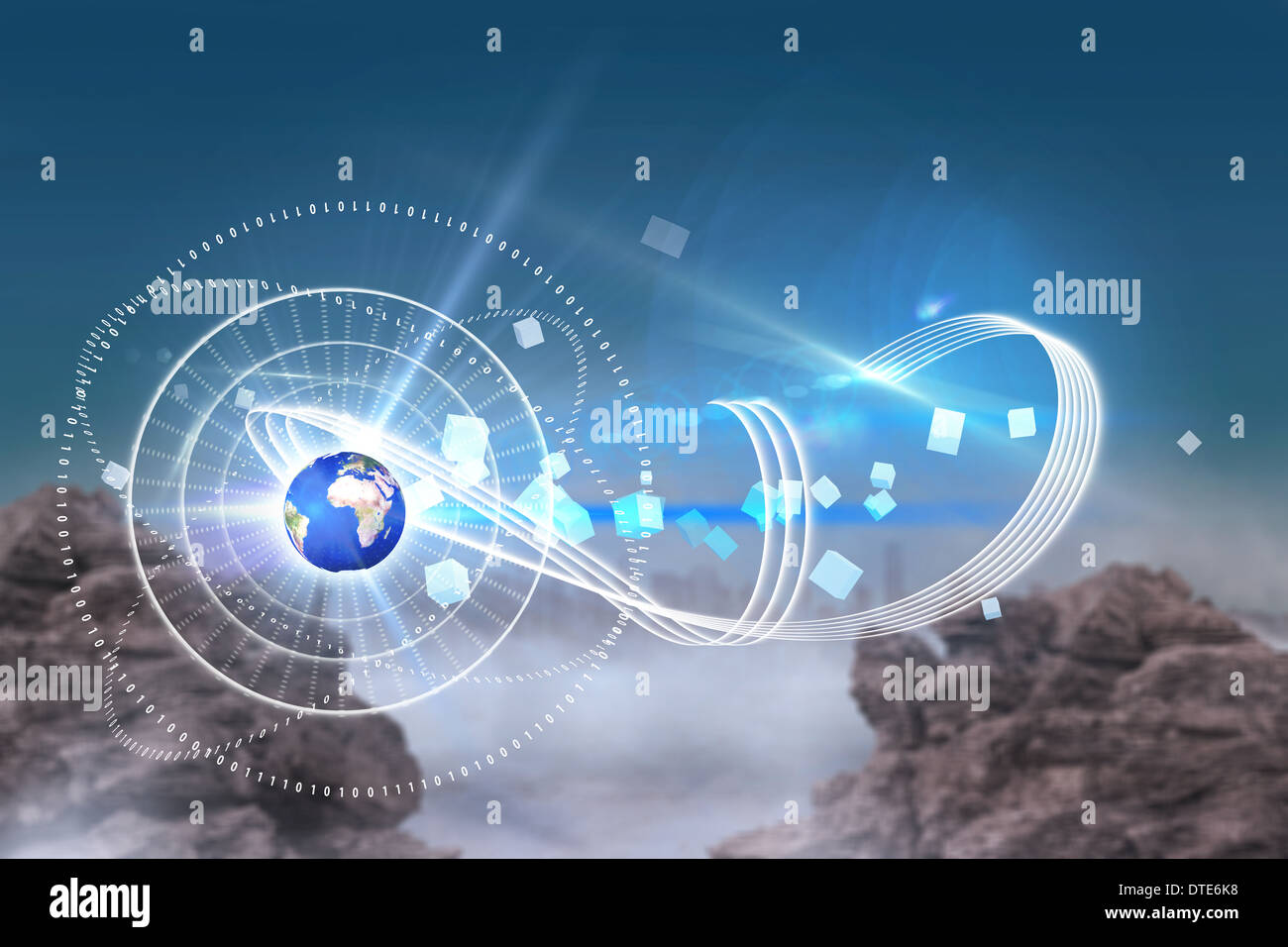 Composite image of global technology background Stock Photo - Alamy