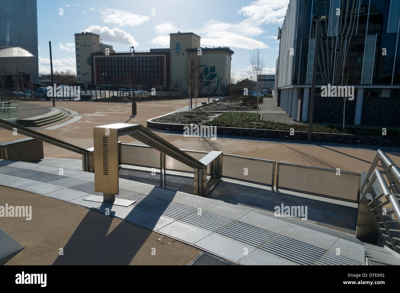 Newly opened public realm outside the new ITV studio building for the ...