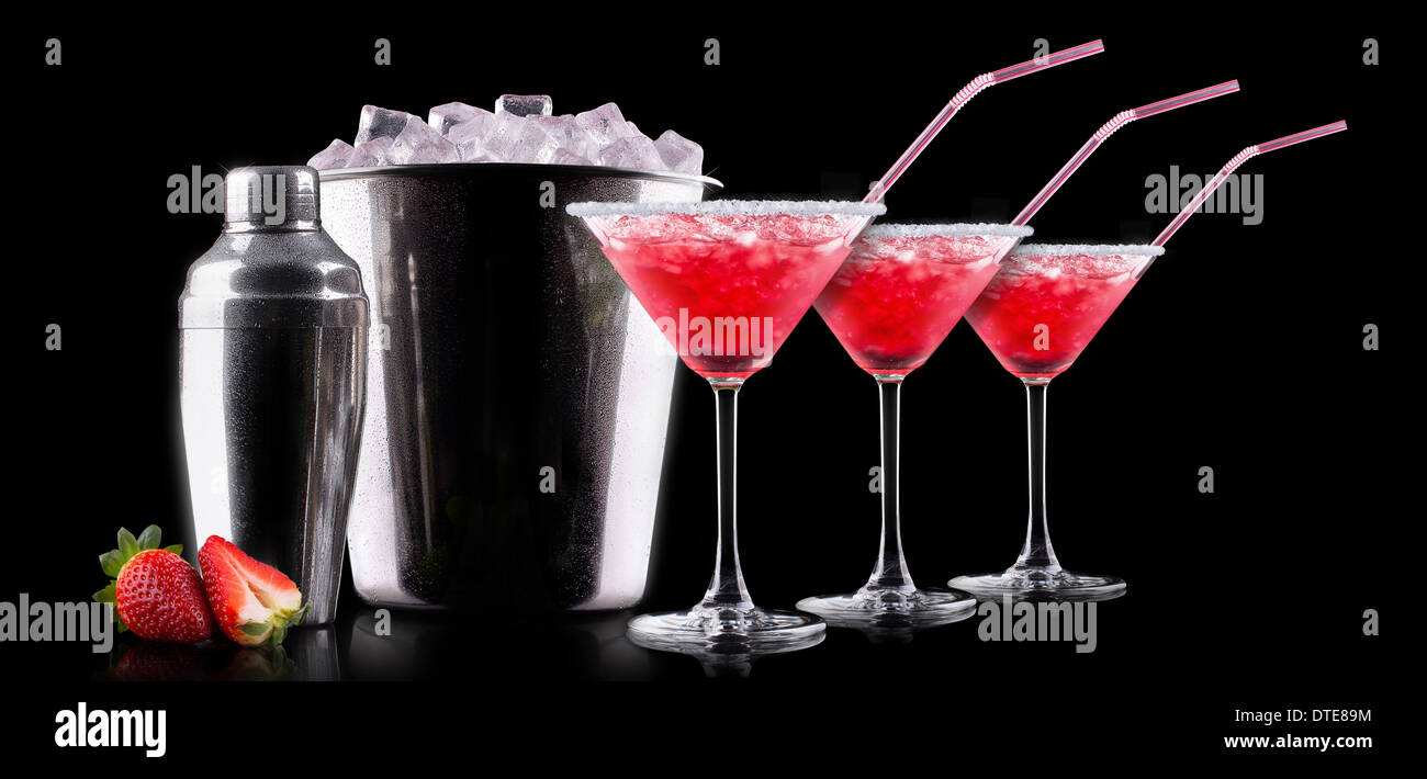berry cooler cocktail on a black party background Stock Photo - Alamy