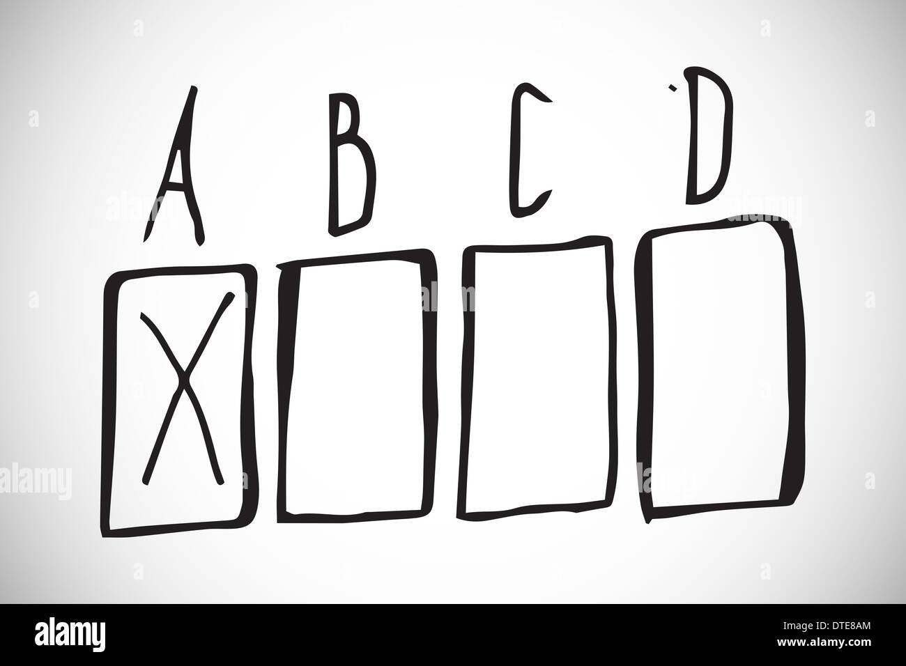 Composite image of multiple choice doodle Stock Photo - Alamy