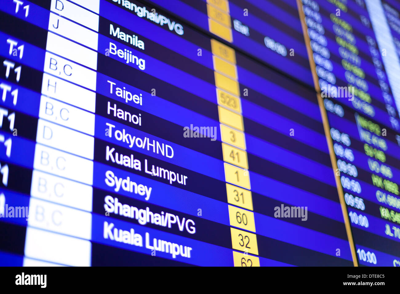 Airport arrival board in airport terminal. Travel concept Stock Photo ...