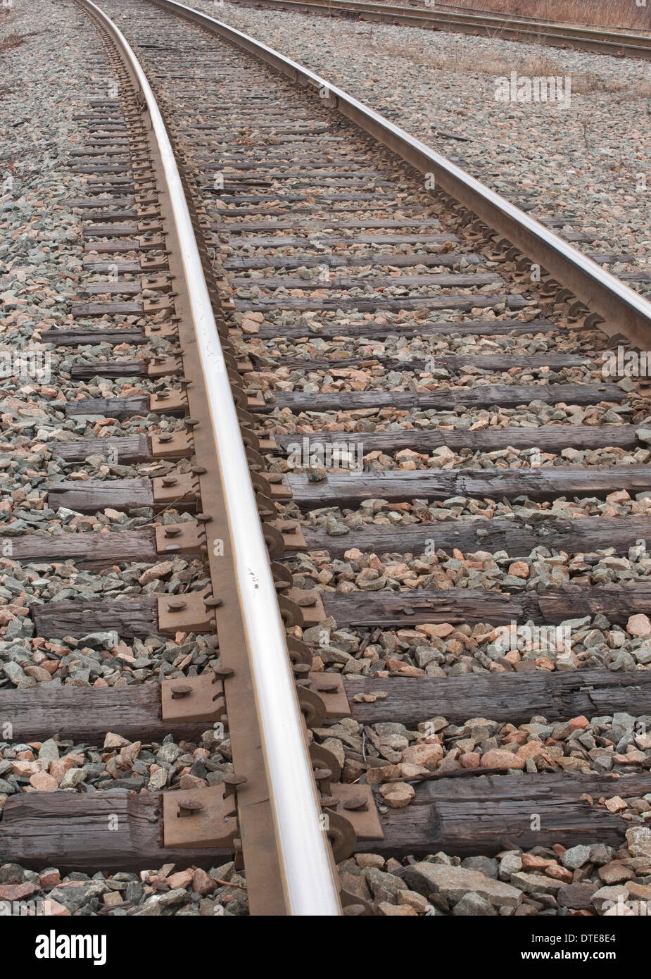 Detail view of railroad tracks Stock Photo - Alamy