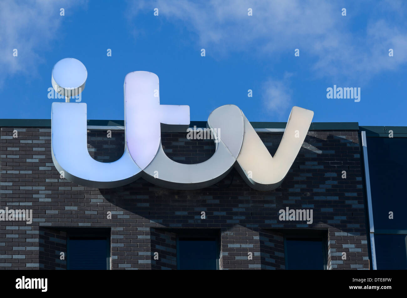 Logo on the new ITV studio building for the Coronation Street set ...
