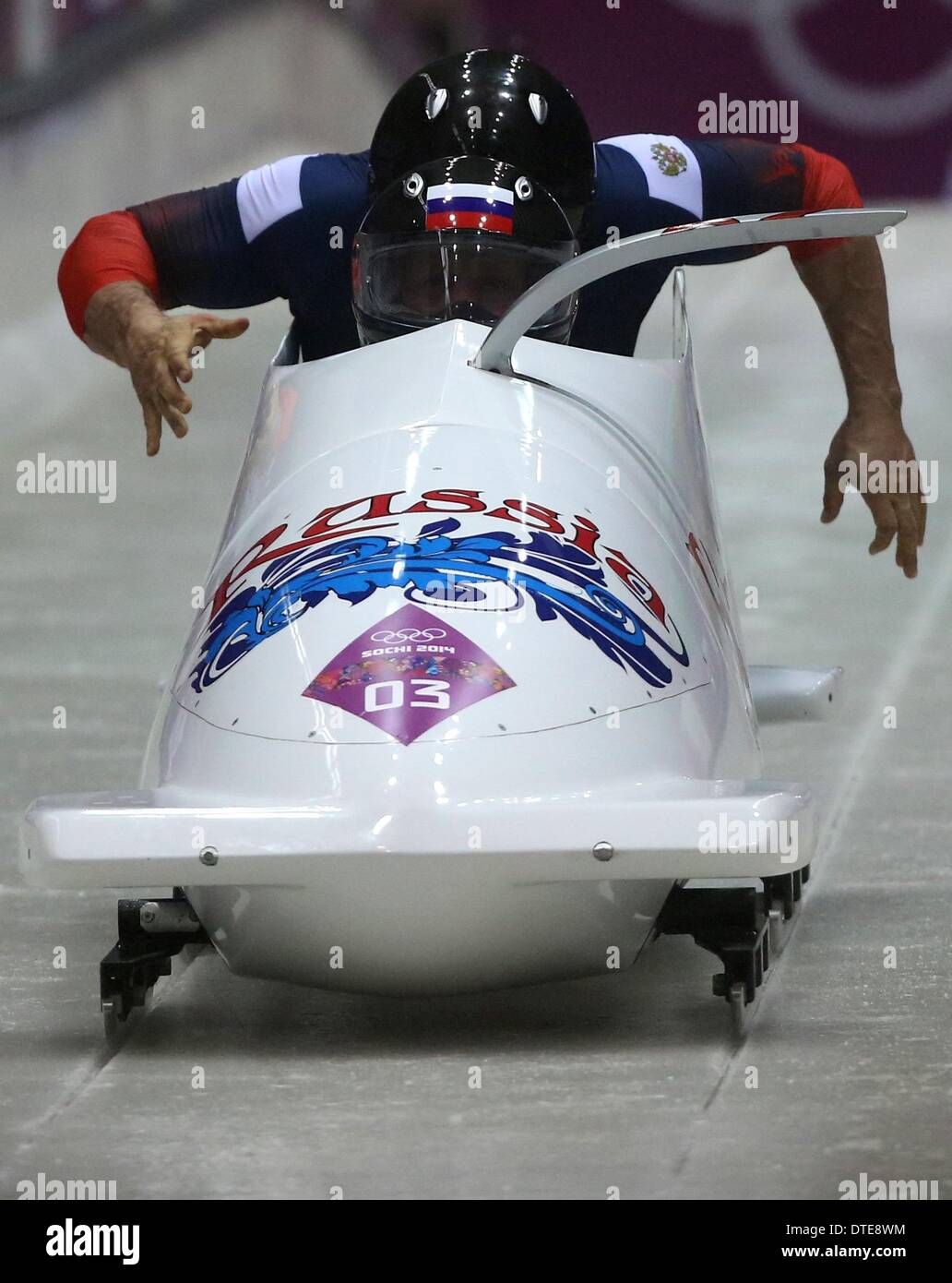 Pilot Alexander Zubkov and Alexey Voevoda of Russia 1 compete in the ...