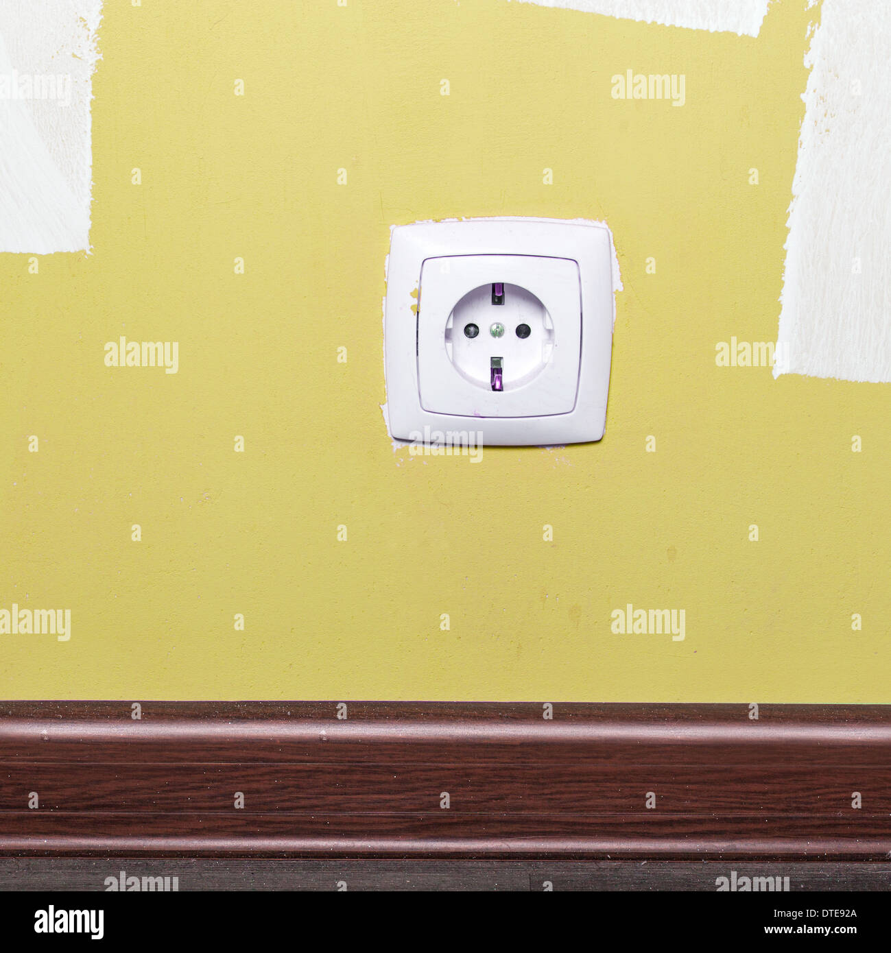 Electrical outlet on wall in room, interior Stock Photo - Alamy
