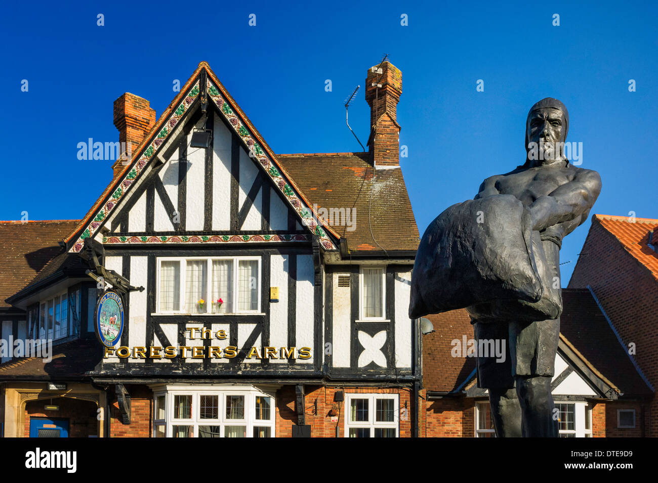 The creeler statue, representing a medieval labourer, situated at the ...