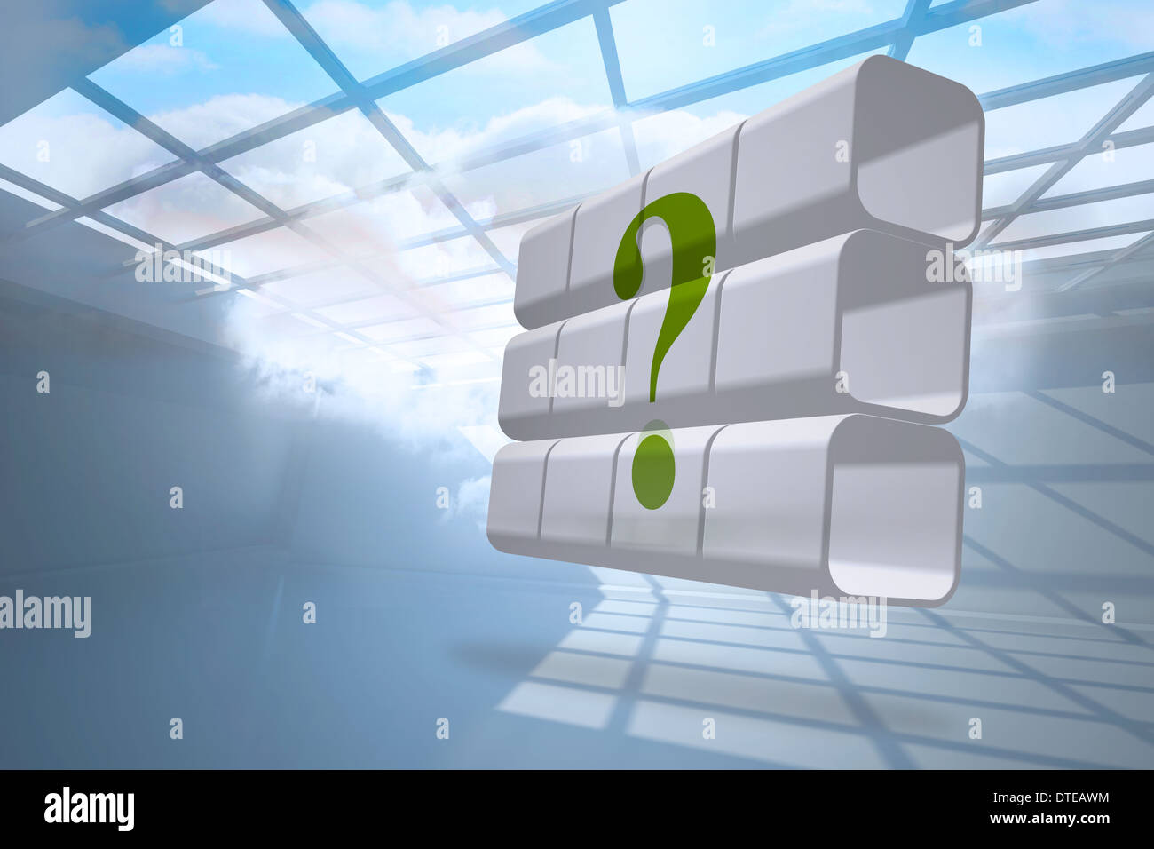 Composite image of question mark on abstract screen Stock Photo - Alamy