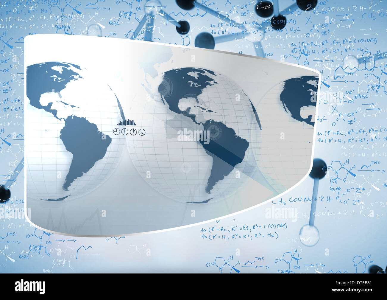 Composite image of earth interface on abstract screen Stock Photo - Alamy