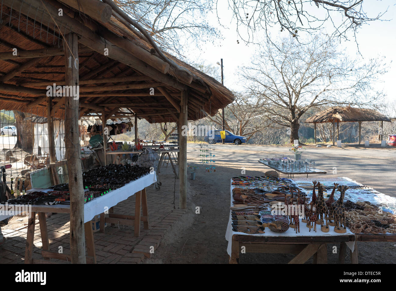 Arts and craft stalls at the Howick Falls, Howick, South Africa Stock ...
