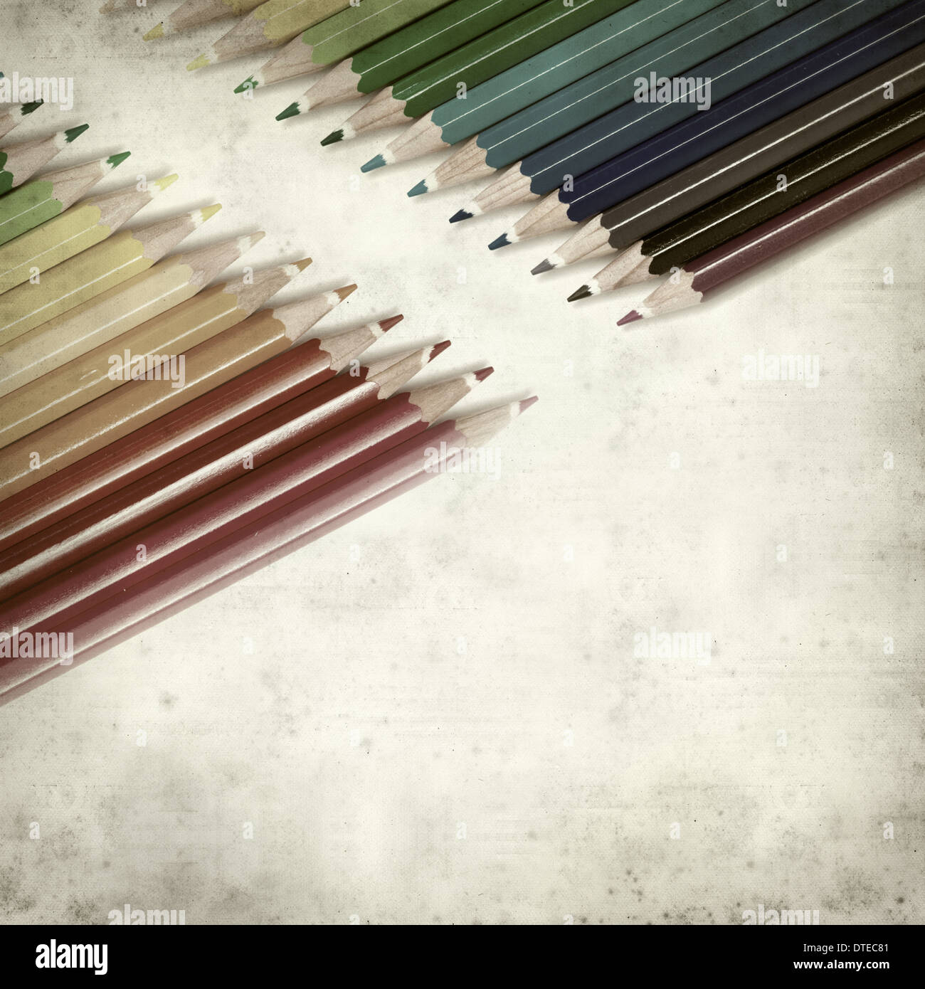 textured old paper background with color pencils Stock Photo - Alamy