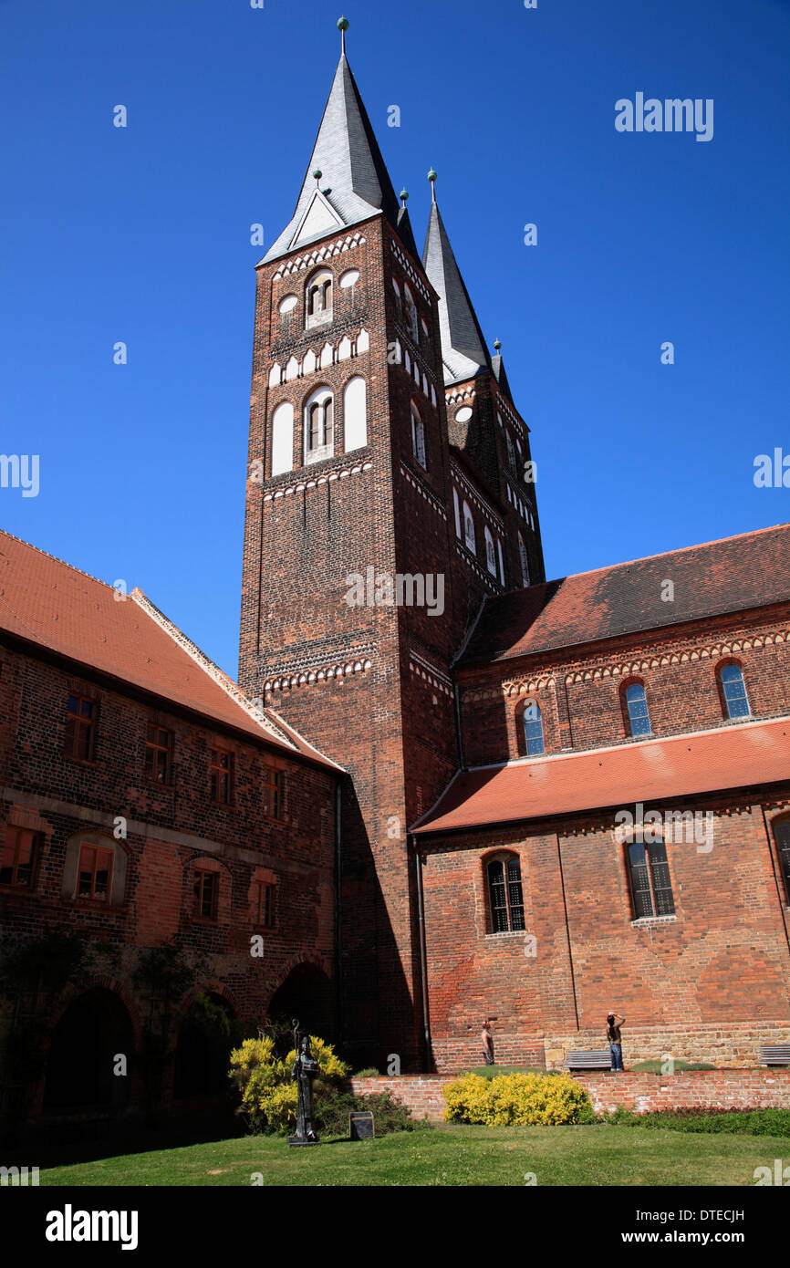 Elbe river cycle route, church at Monastery Jerichow, Altmark, Sachsen ...