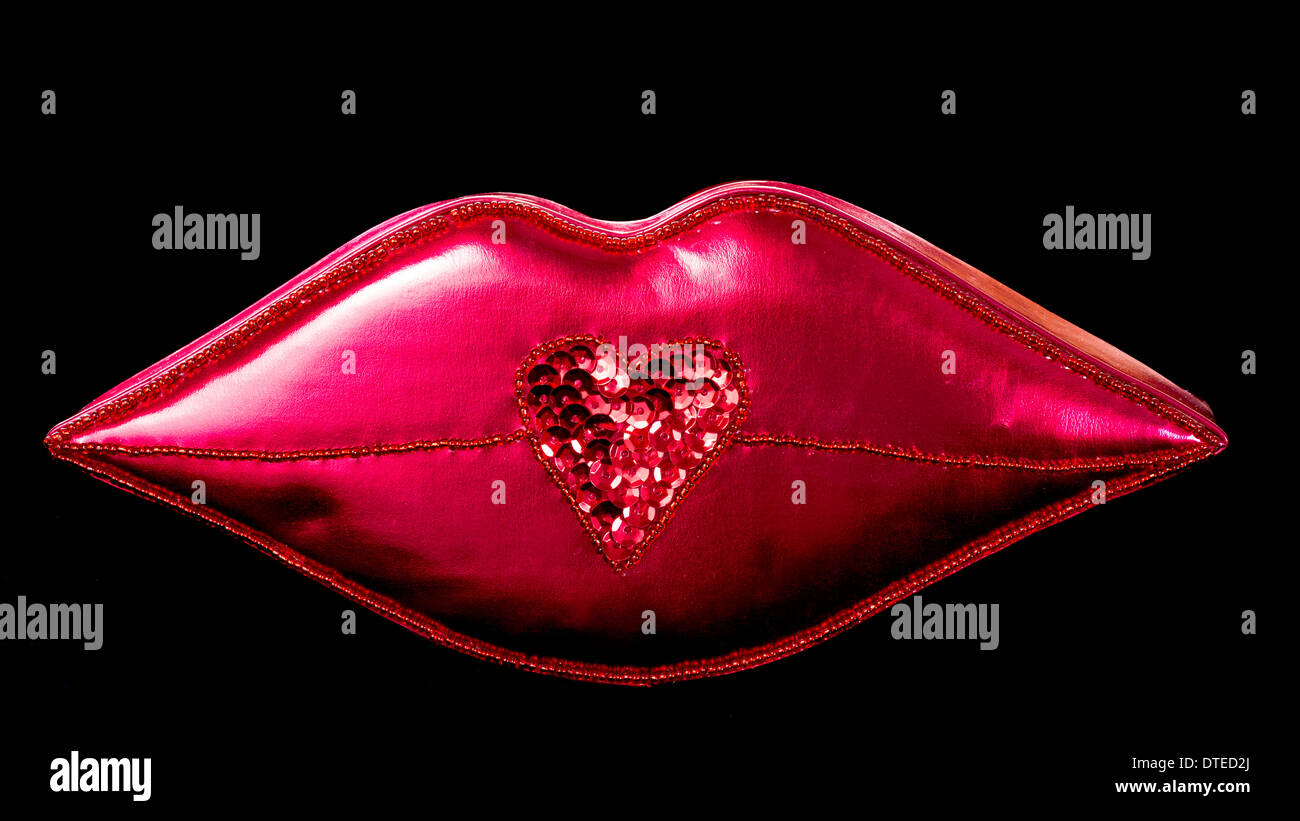 Red Lip shaped box Stock Photo - Alamy