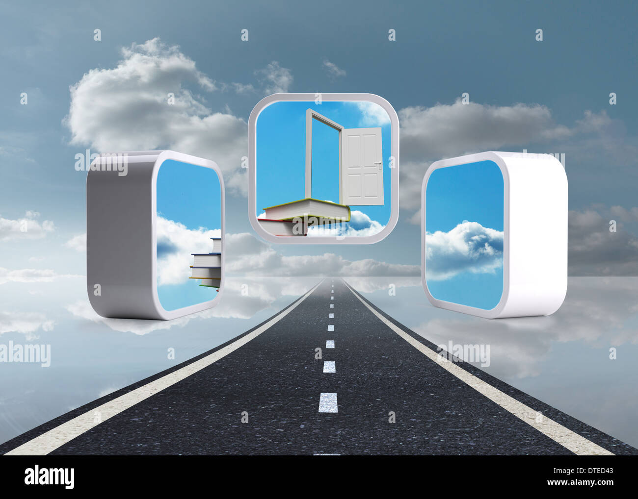 Composite image of open door on abstract screen Stock Photo - Alamy