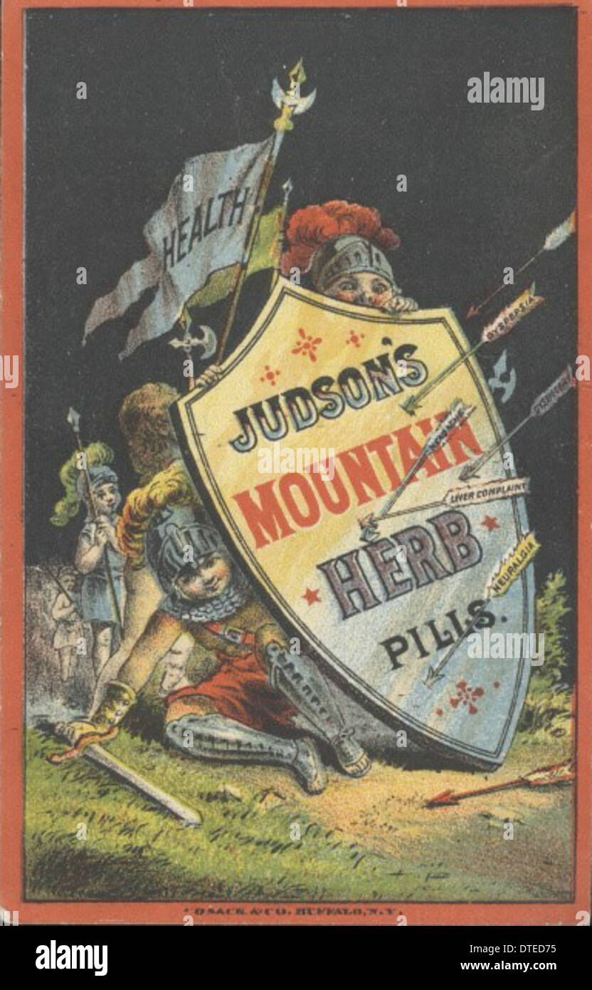 The Judson Pill Co. trade card features a cartoon commentary on ...