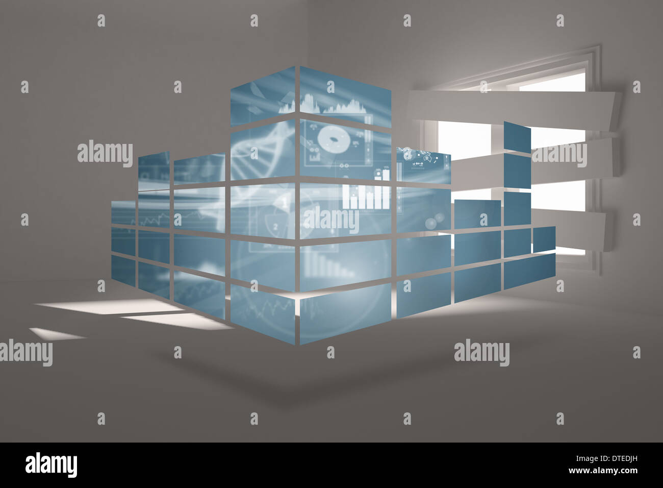 Composite image of dna interface on abstract screen Stock Photo - Alamy
