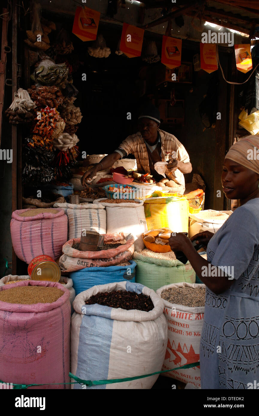 Serekunda market stalls Gambia West Africa Stock Photo - Alamy