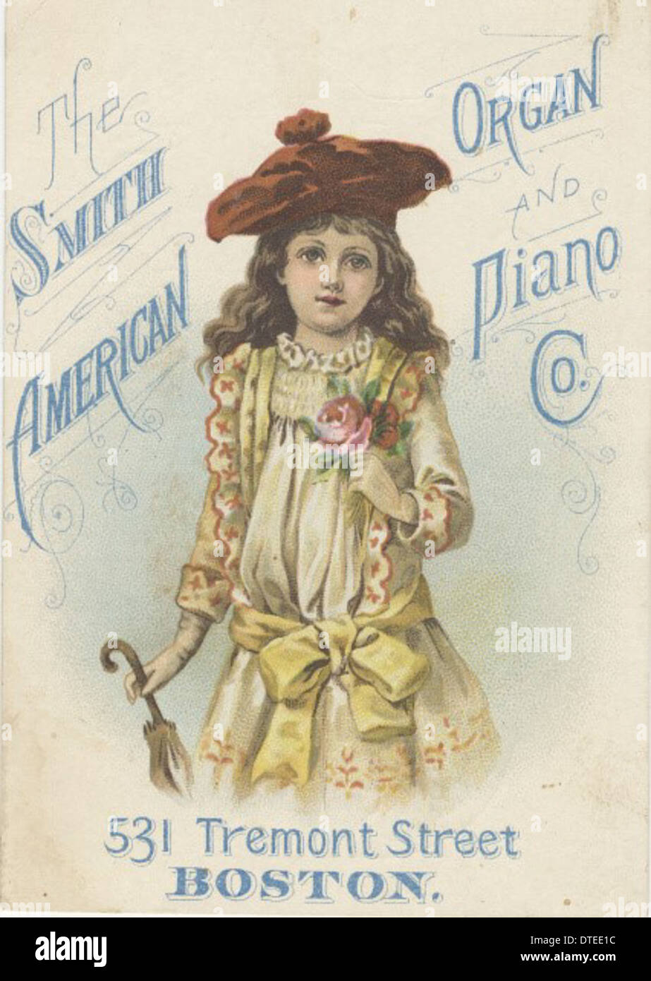 The Smith American Organ and Piano Company trade card highlights the ...