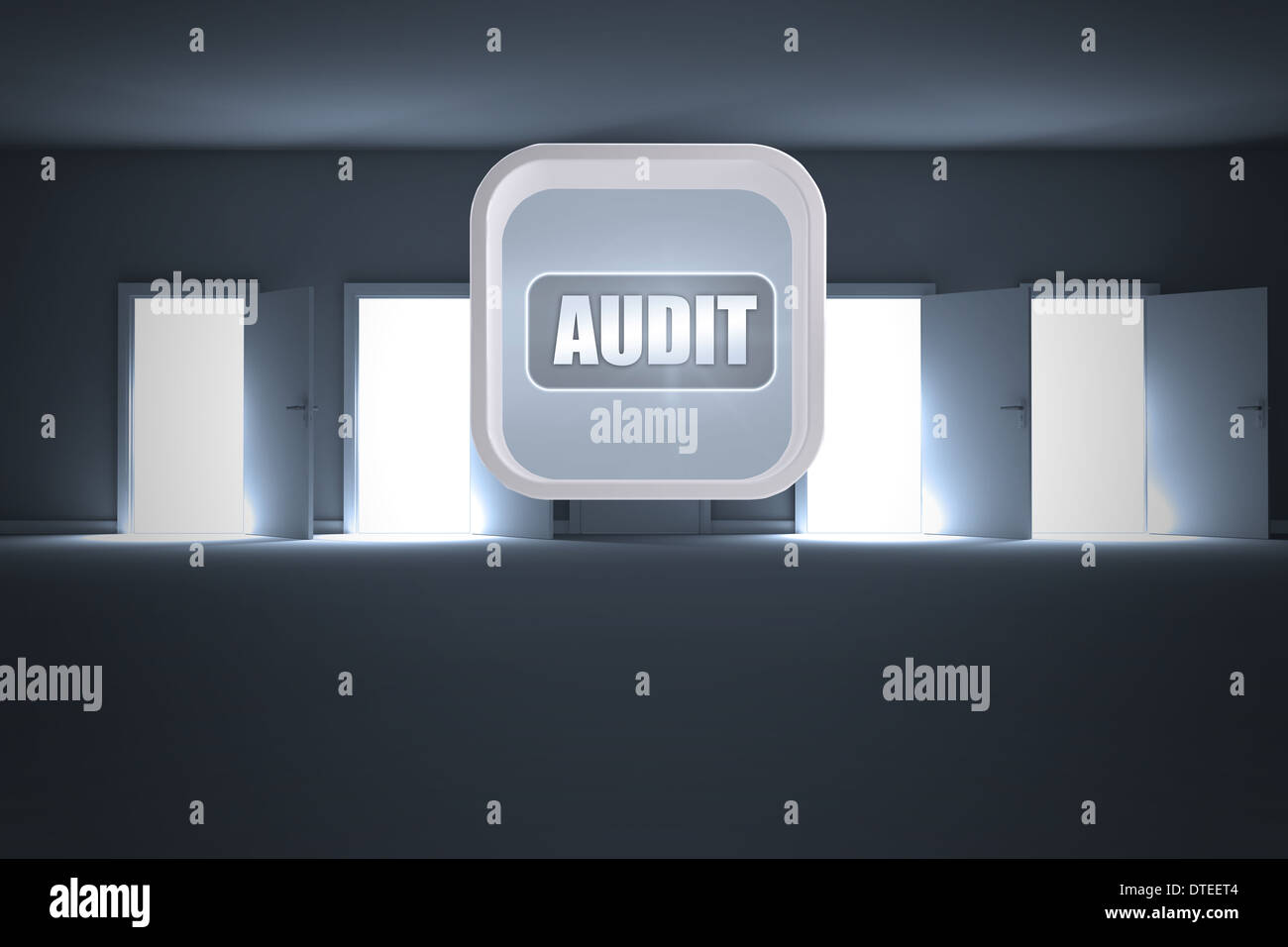 Composite image of audit banner on abstract screen Stock Photo - Alamy