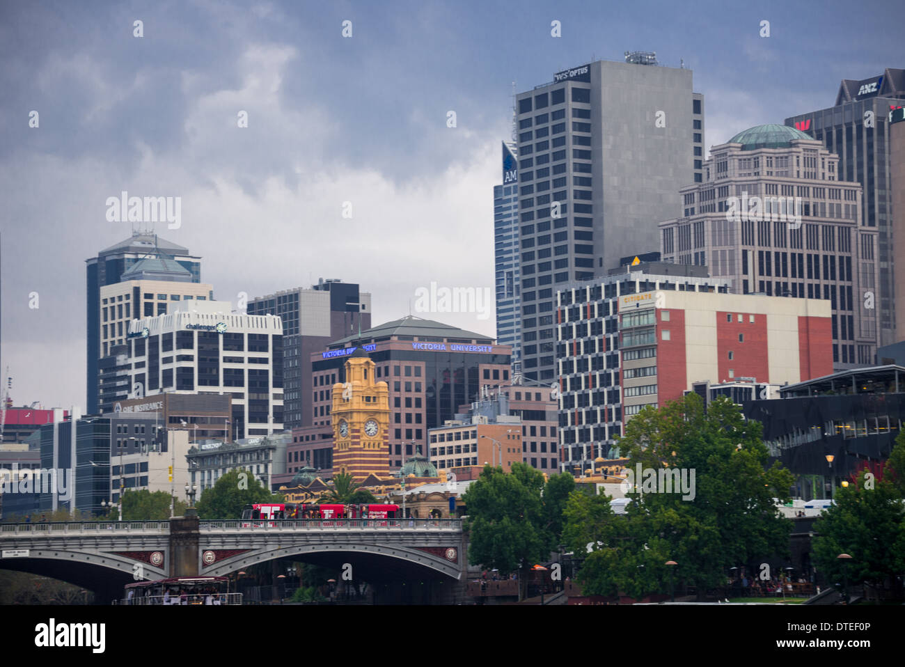 Melbourne city skyline view from the Yarra River skyline of the city of ...