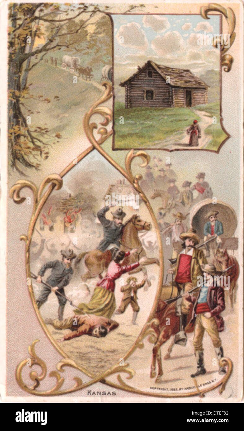 This Victorian trade card from Arbuckle Bros. depicts explorers, log ...