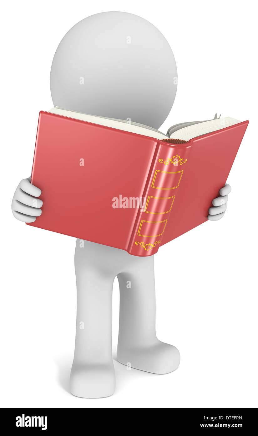 Dude standing reading a red book Stock Photo - Alamy