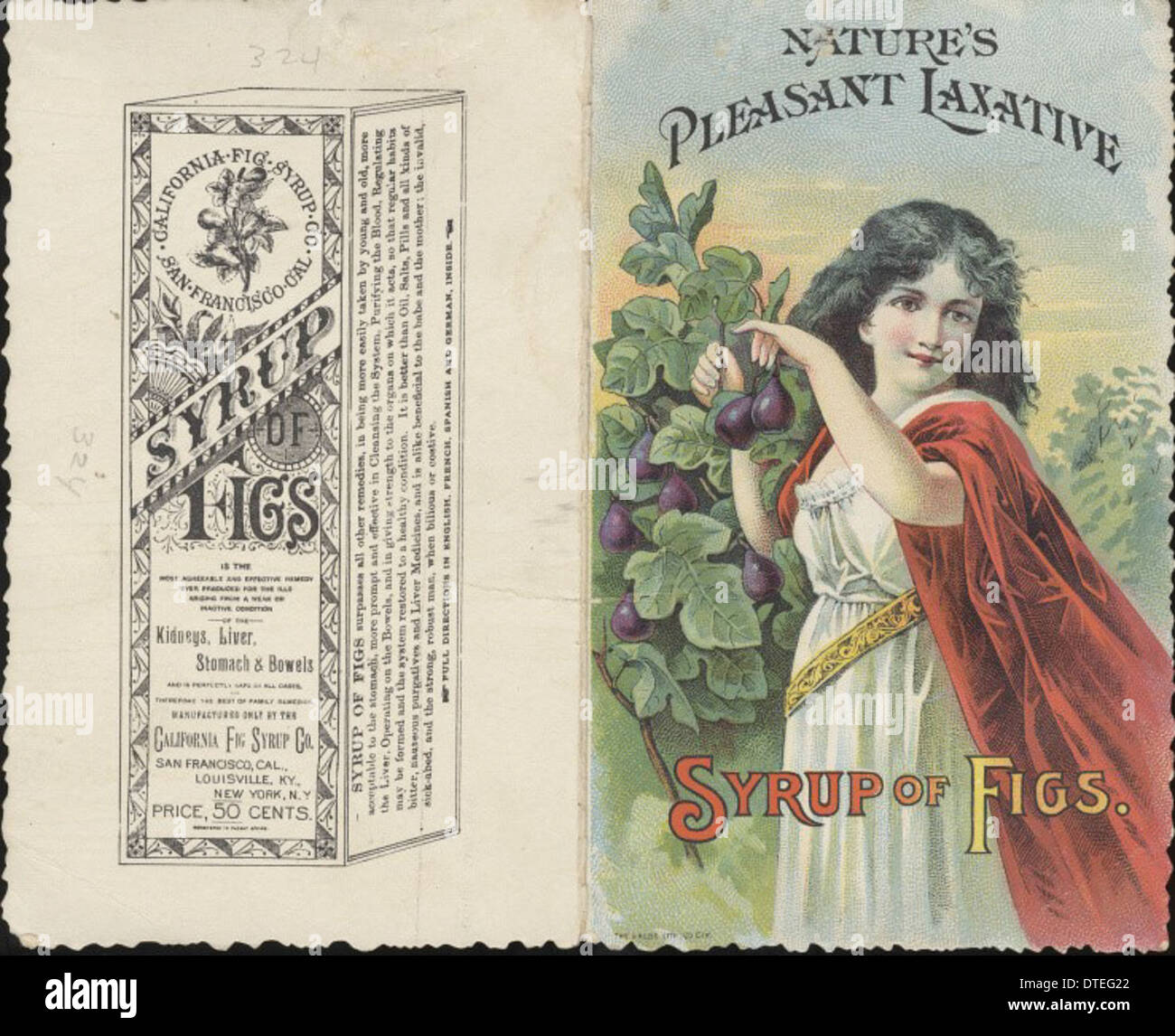 An advertisement for California Fig Syrup Co. featuring fig trees, a ...