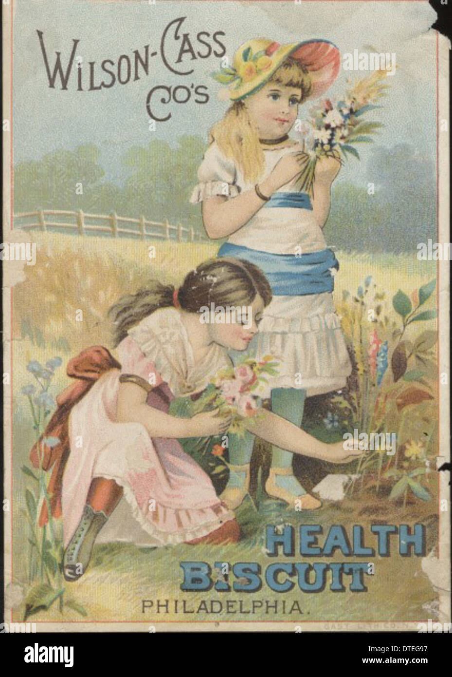 A Victorian-era advertisement from Wilson-Cass Co. showing children ...