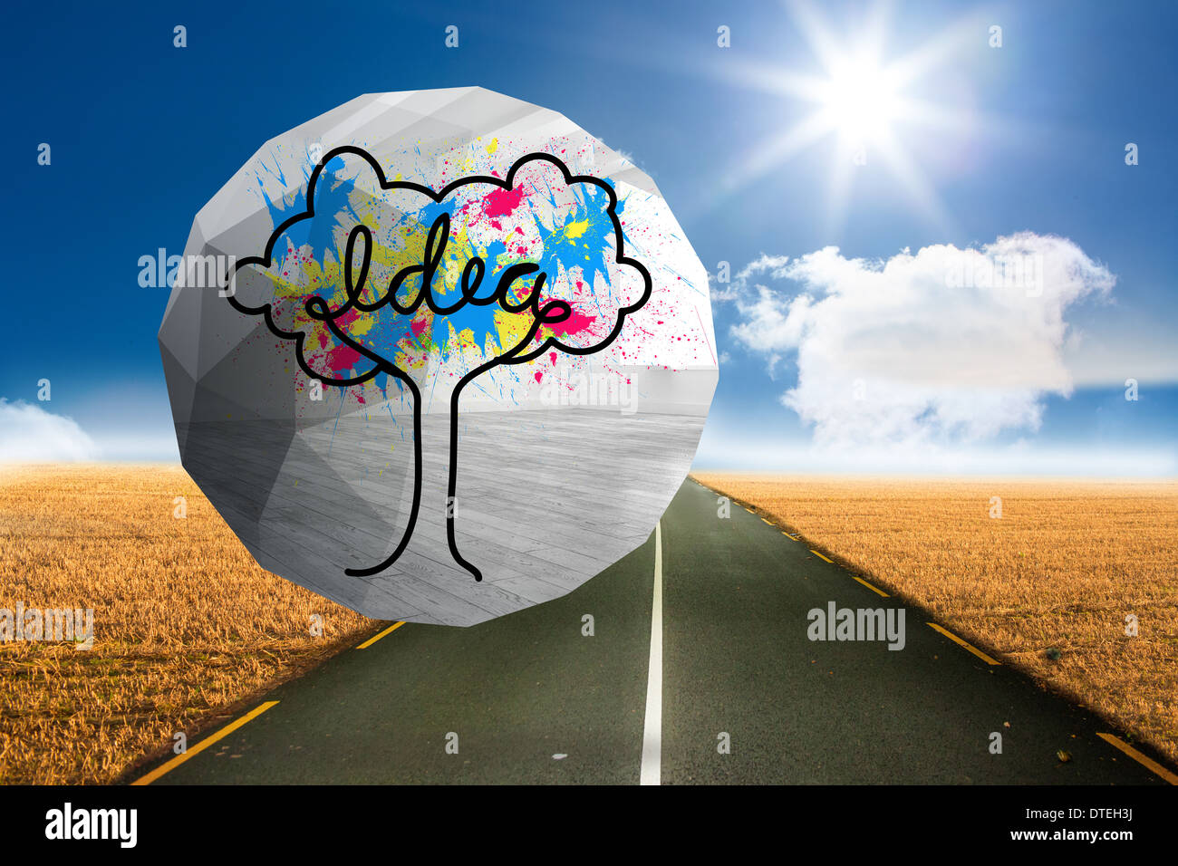 Composite image of idea tree on abstract screen Stock Photo - Alamy