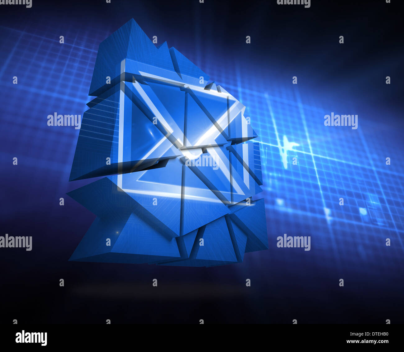 Composite image of new message on abstract screen Stock Photo - Alamy