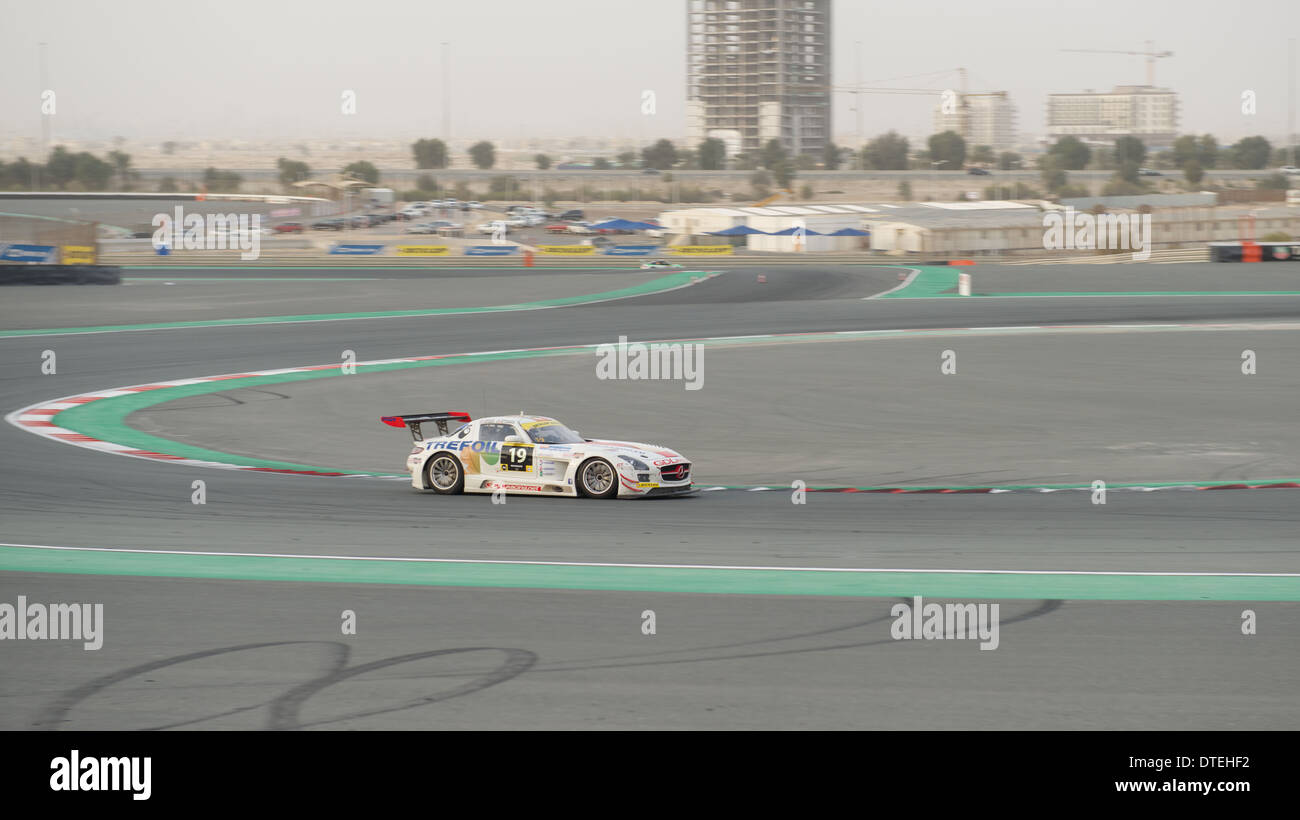The GDL Racing 3 Mercedes SLS AMG GT3 exiting turn 14 in the early ...