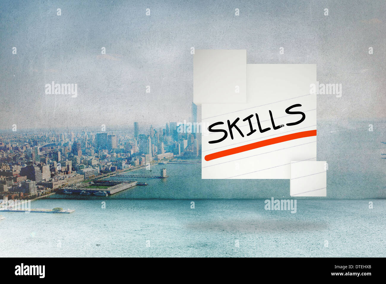 Composite image of skills in handwriting on abstract screen Stock Photo ...