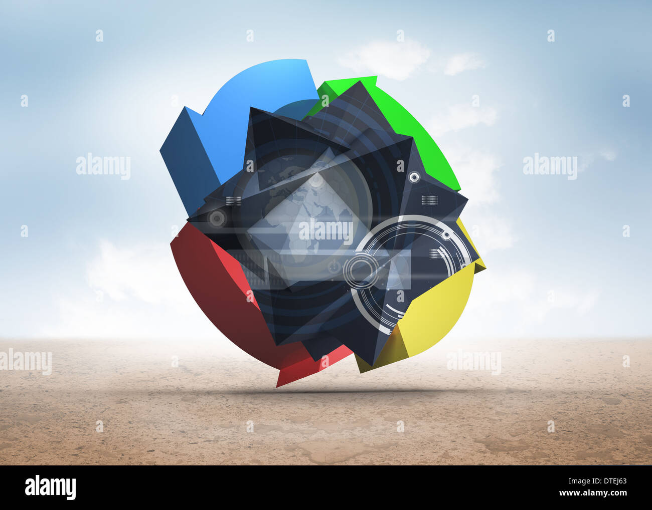 Composite image of earth interface on abstract screen Stock Photo - Alamy