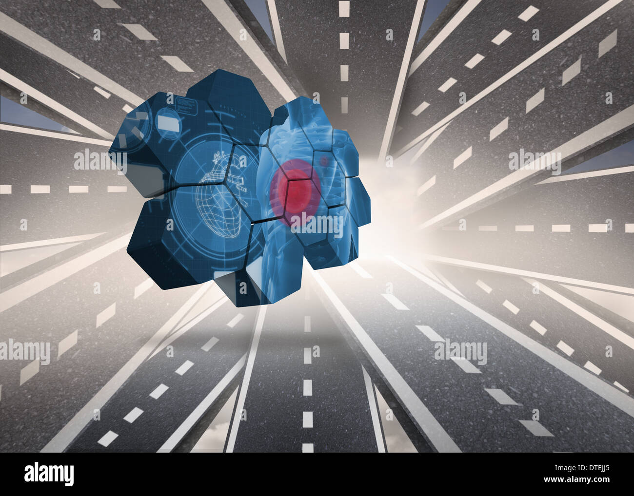 Composite image of caridac diagram on abstract screen Stock Photo - Alamy