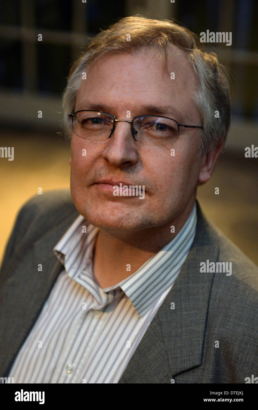 Melle, Germany. 03rd Feb, 2014. German graphic artist Peter Eickmeyer ...