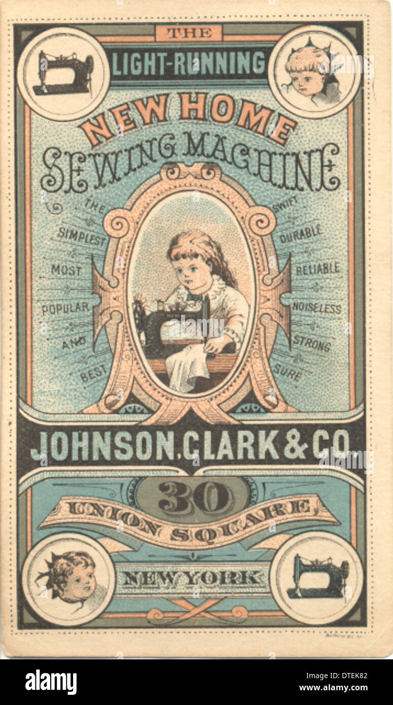 An advertisement for New Home Sewing Machine Co., highlighting their ...