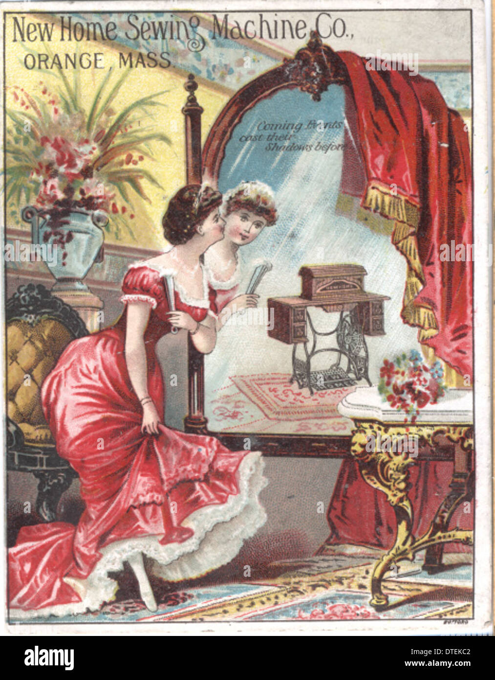 A vintage advertisement for New Home Sewing Machine Co. featuring ...