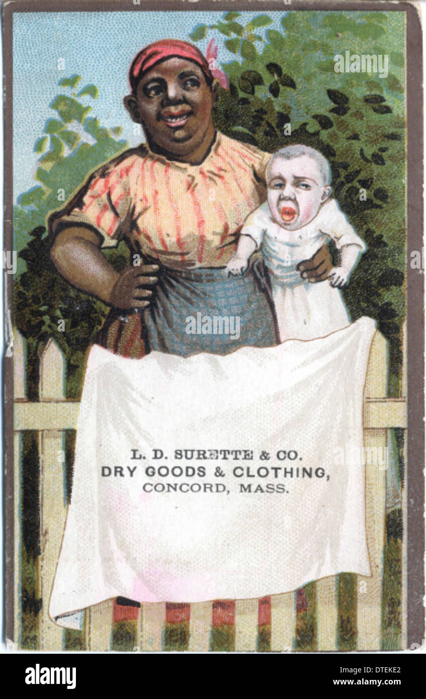 A Victorian trade card by L. D. Surette & Co. that features Afro ...