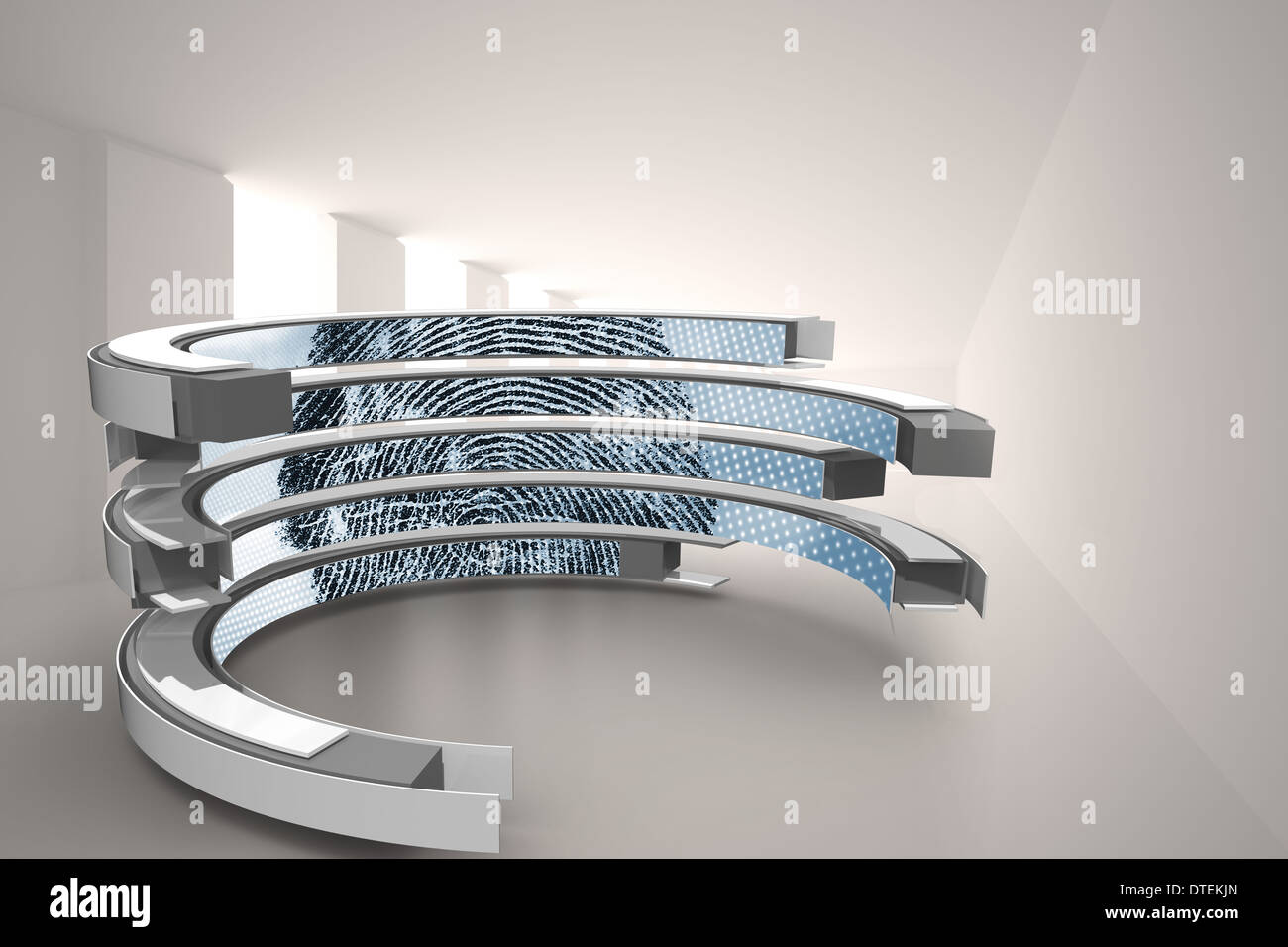 Composite image of fingerprint on abstract screen Stock Photo - Alamy